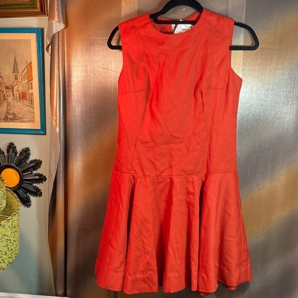 Dresses | Vintage 6s Orange Drop Waist Corduroy Ish Fabric Dress 34 ...